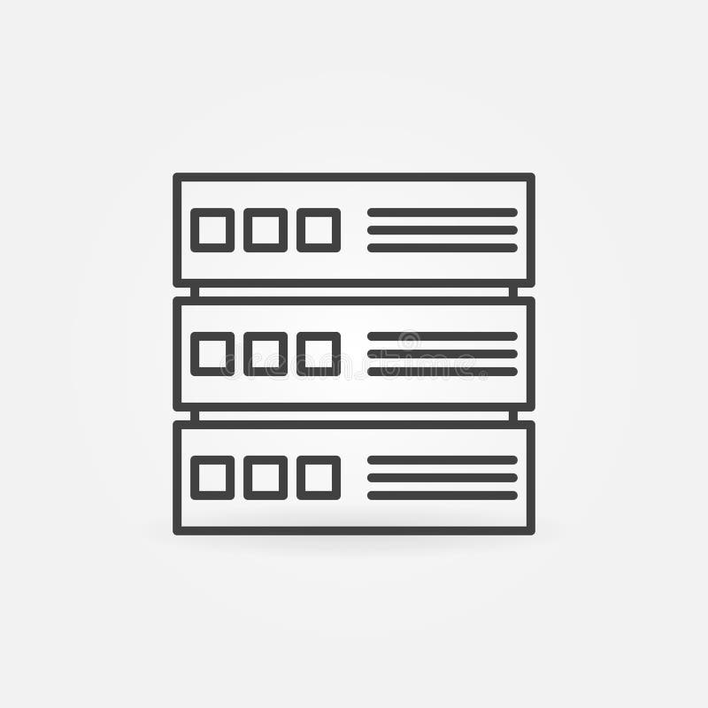 Computer Server Outline Vector Concept Icon Stock Vector - Illustration ...