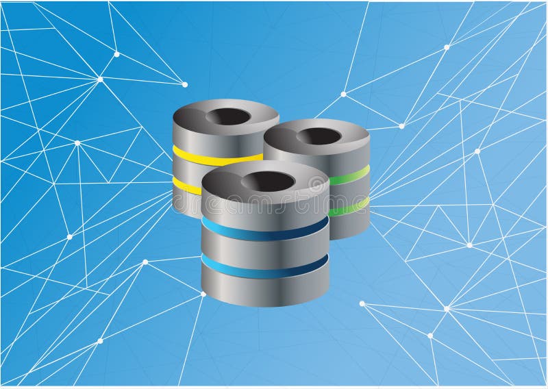 Computer Server Over a Technology Network Diagram Stock Illustration ...