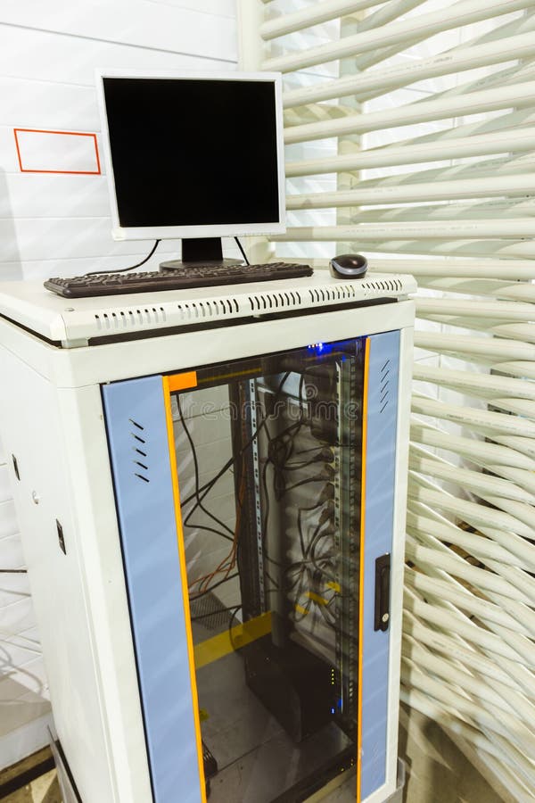 Computer and Server in Production in a Factory. Online and Remote ...