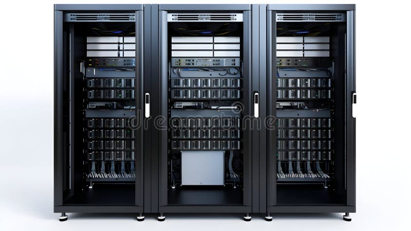 Computer Server Rack a Technical and Organized Stock Illustration ...