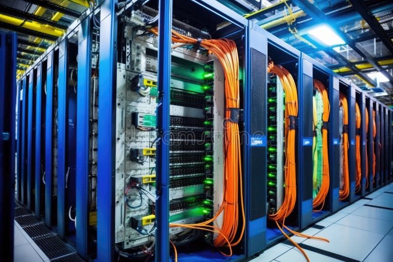 Computer Server Racks in a Data Center Stock Photo - Image of computing ...