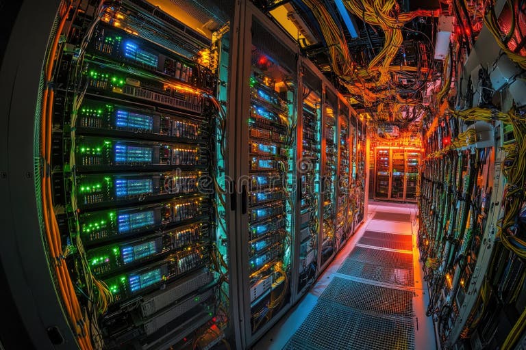 Computer Server Room stock image. Image of futuristic - 388370513