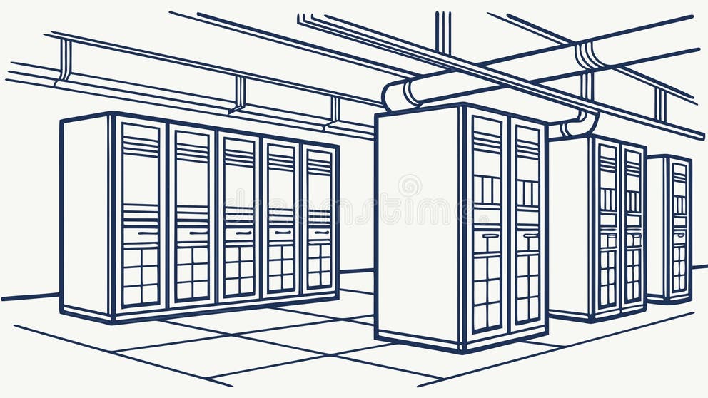 Computer Server Room, Global Network Backbone, Vector Design Generative AI Stock Vector ...