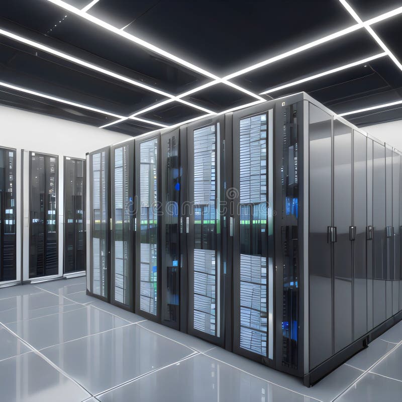 Computer Server Room stock illustration. Illustration of interior ...