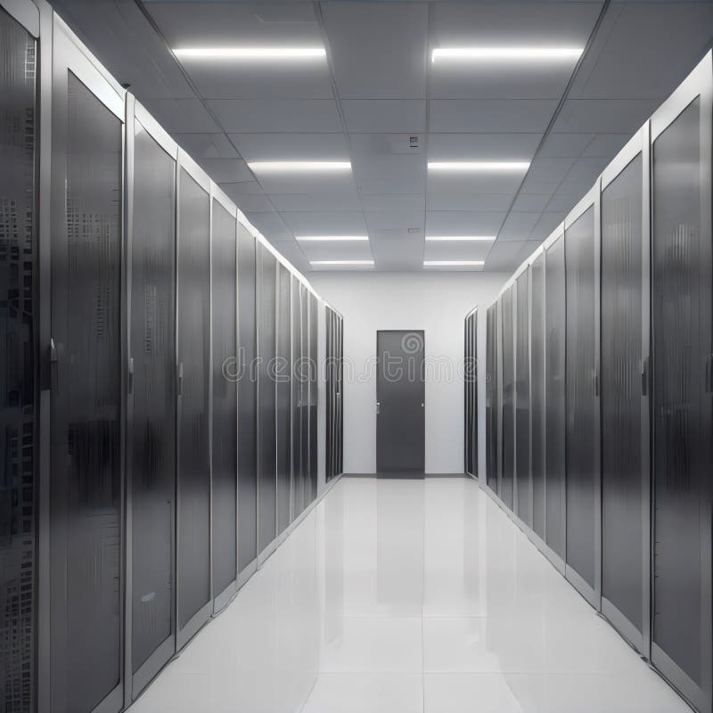 Computer Server Room stock illustration. Illustration of virtual ...