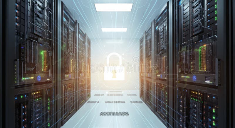 Computer Server Room with a Large Number of Servers Stock Photo - Image ...