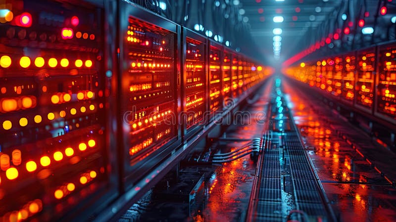 A Computer Server Room with Many Computer Servers Stock Image - Image ...