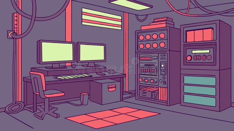 Computer Server Room with Monitors, Data Center and Tech Infrastructure ...