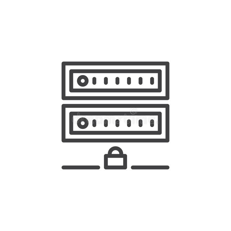 Computer server line icon stock vector. Illustration of line - 107178282