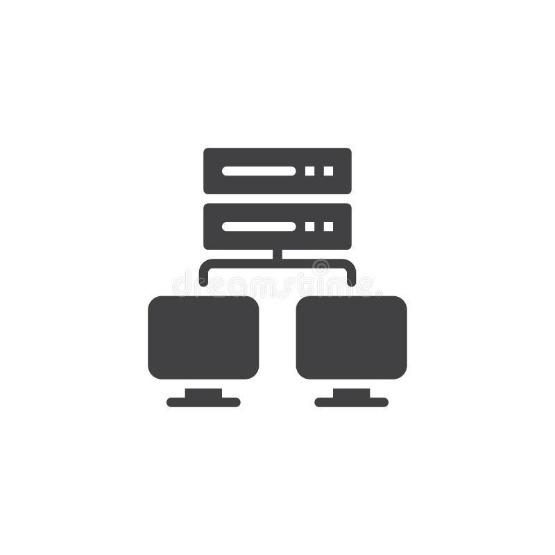 Computer Server, Hosting Icon. Flat Design, Vector Illustration. Stock ...