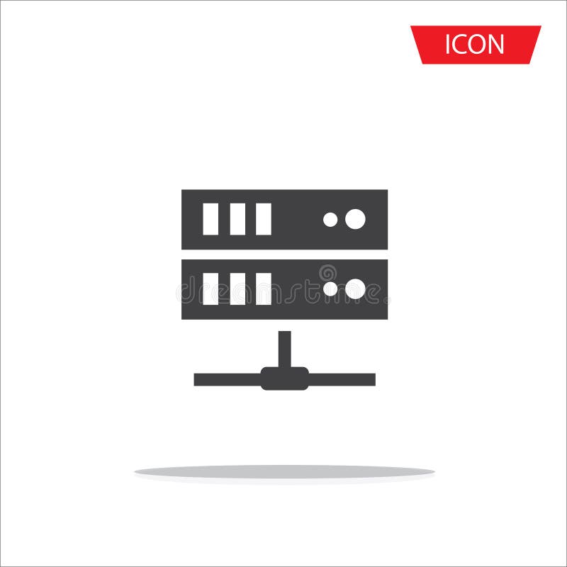 Computer Server Vector Icon, Server Symbols Isolated on White Ba Stock ...