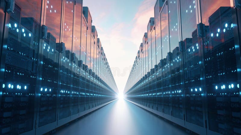 Computer Servers in the Clouds. Cloud Computing Concept Stock Video ...