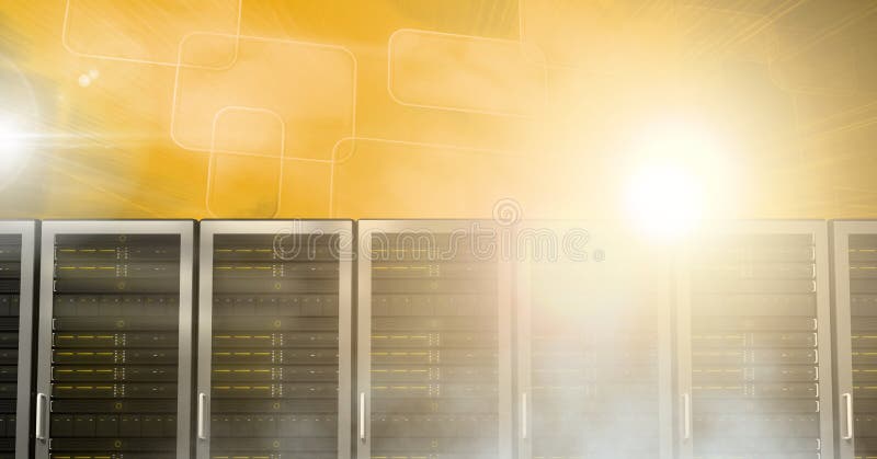 Computer Servers with Glowing Soft Light Stock Illustration ...