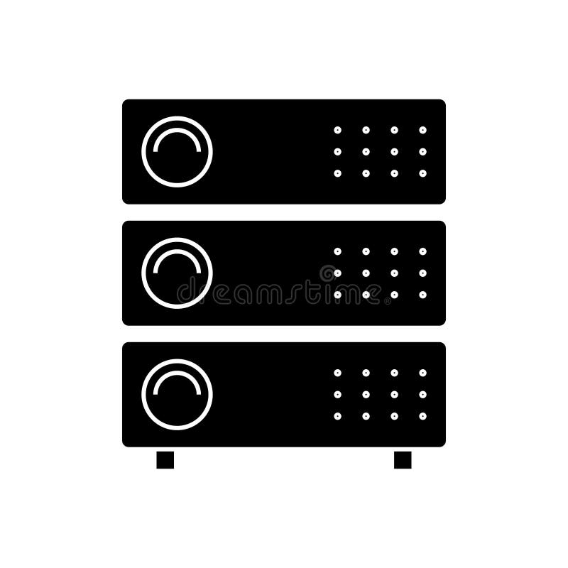 Servers Black Icon, Vector Sign on Isolated Background. Servers Concept ...