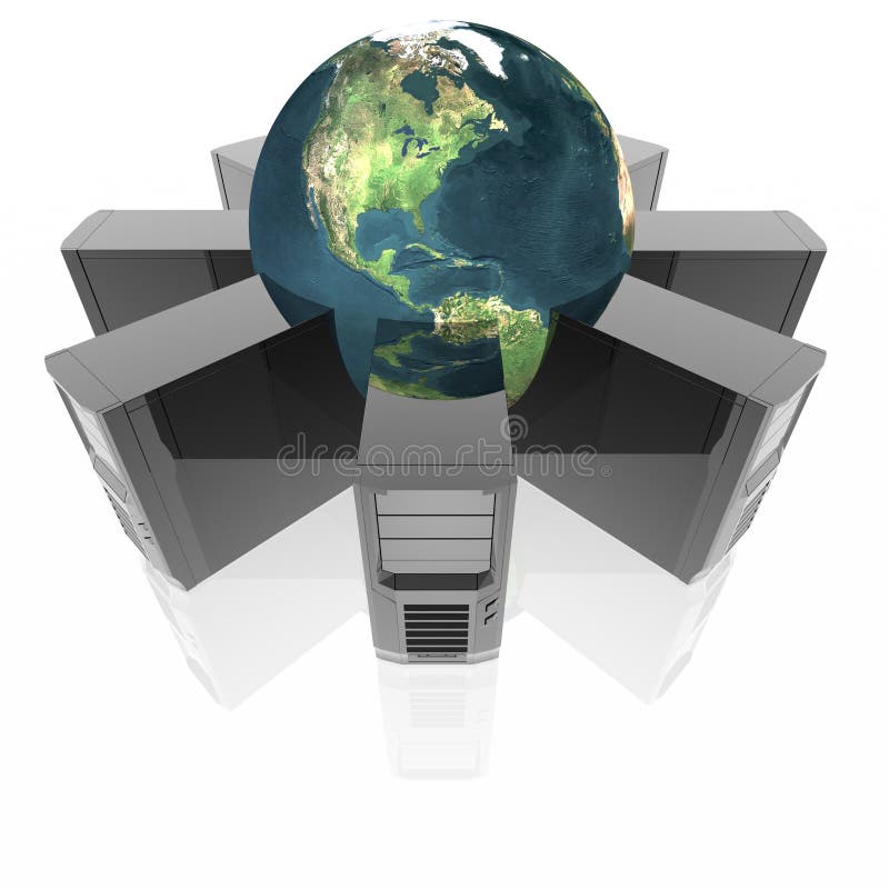 Server Rack Cluster in a Data Center Stock Image - Image of cable ...