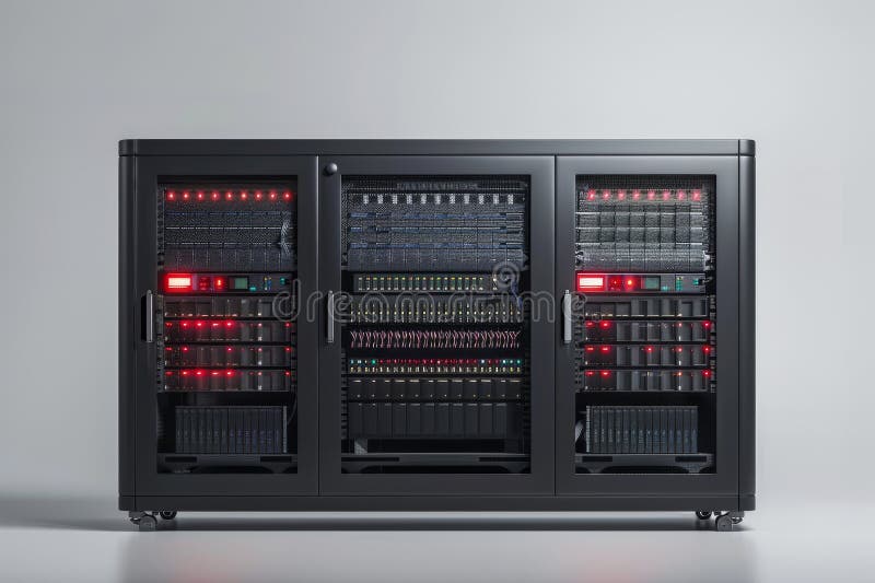 Computer Servers Room at Data Center. Concept of Technology and ...