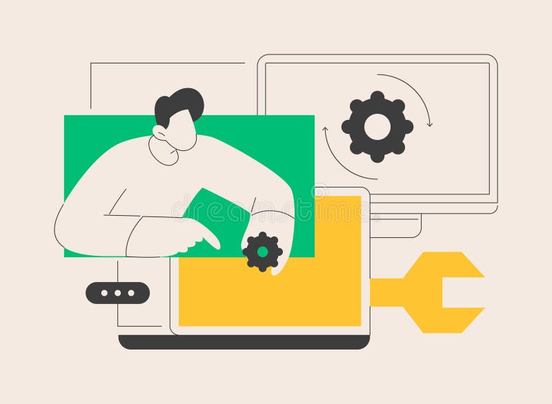 Computer Service Abstract Concept Vector Illustration. Stock Vector ...