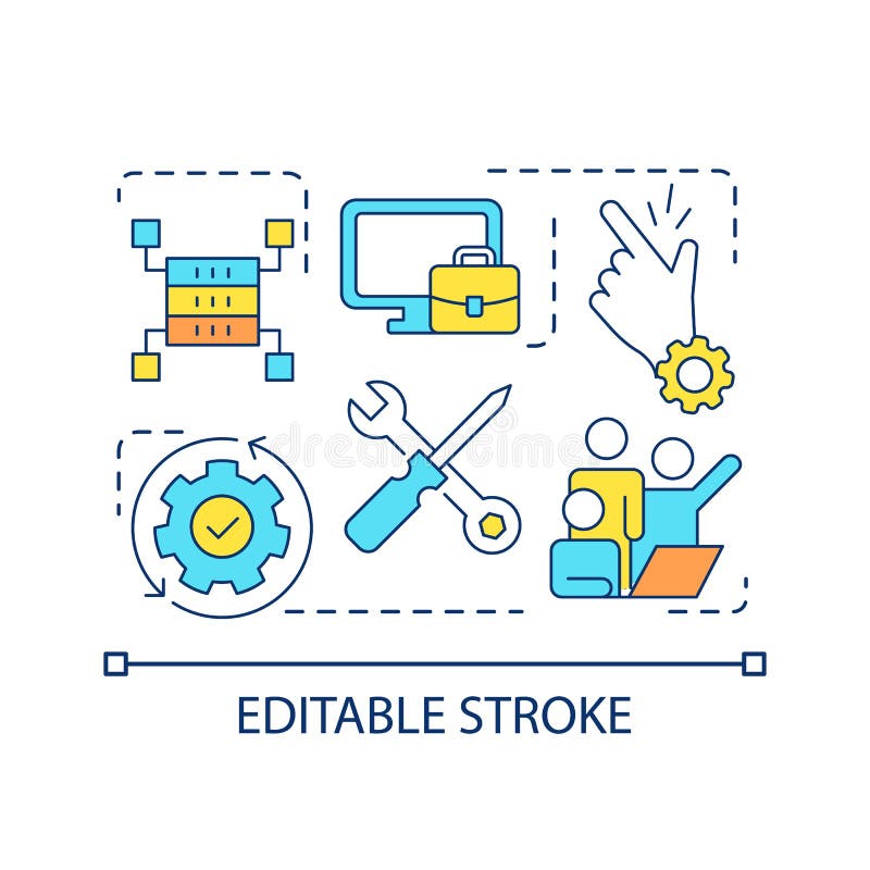 Computer Service Concept Icon Stock Vector - Illustration of computer ...