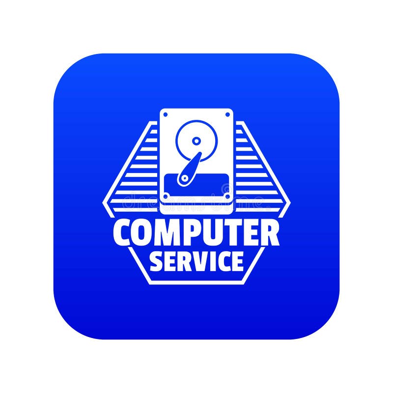 Computer Service Icon Blue Vector Stock Vector - Illustration of ...