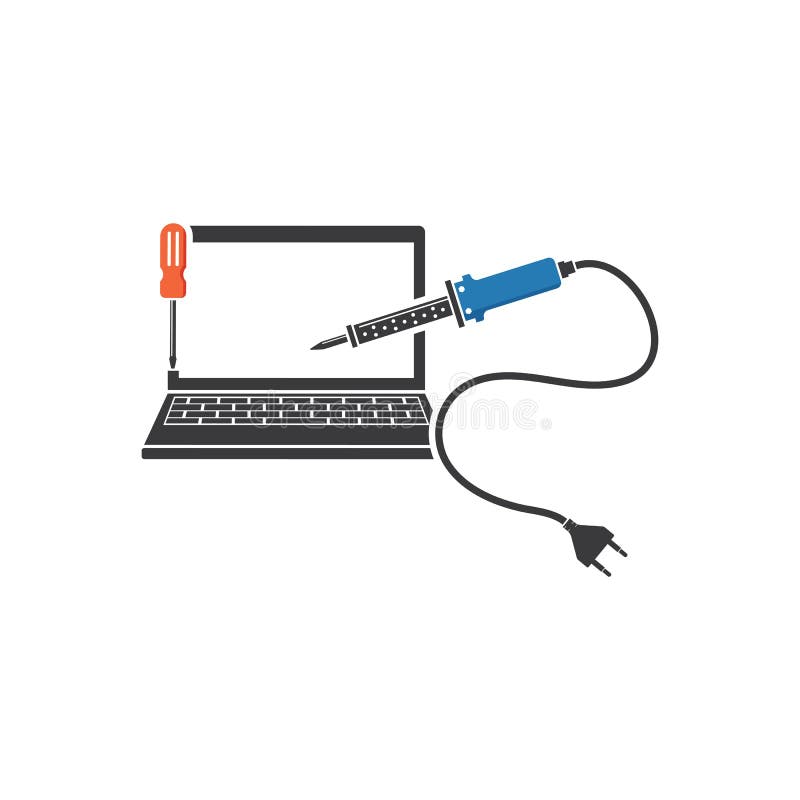 Computer Service and Repair Logo Icon Vector Illustration Stock Vector ...