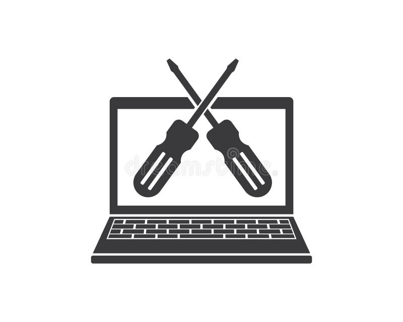Computer Service and Repair Logo Icon Vector Illustration Stock Vector ...