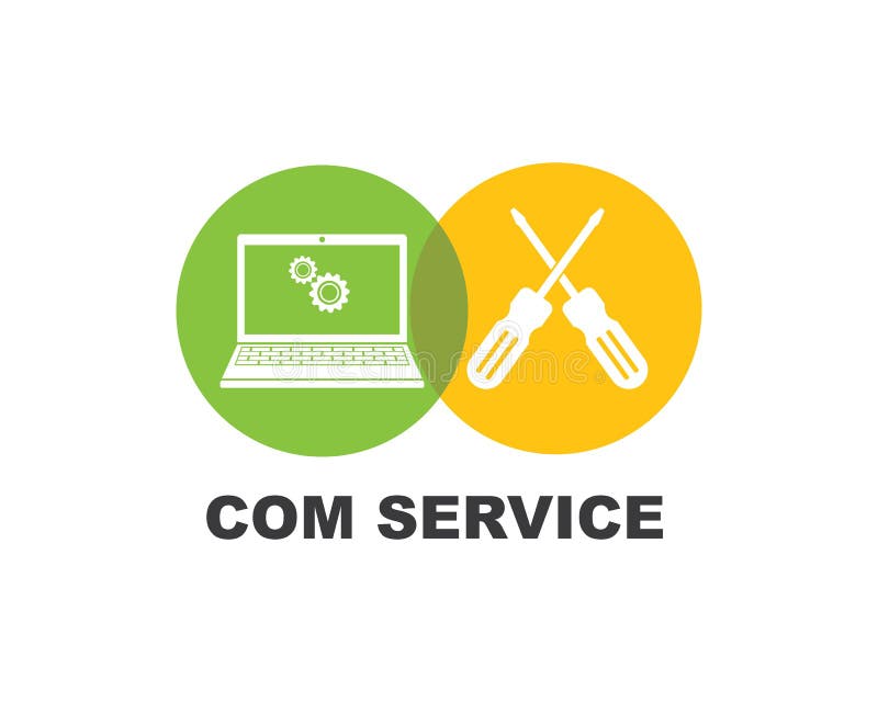 Computer Service and Repair Logo Icon Vector Illustration Stock Vector ...