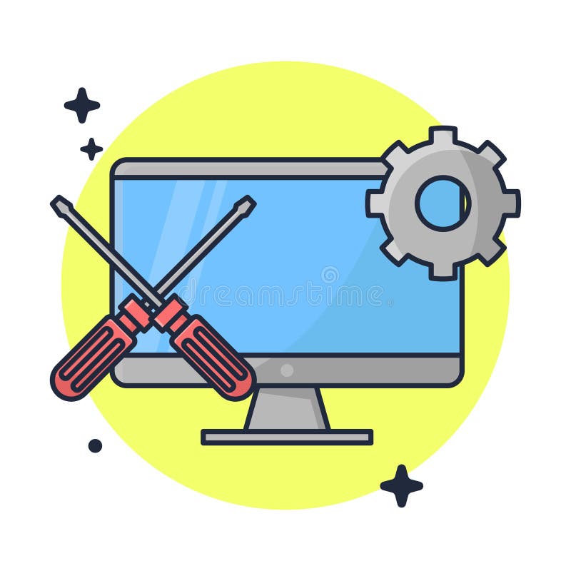 Computer Technician stock vector. Illustration of hardware - 9329845