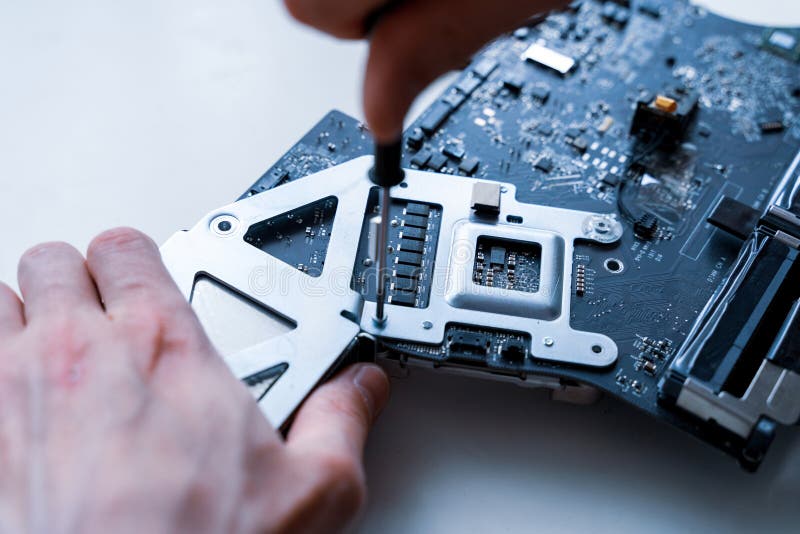 Computer Chip Electronic Repair. Hardware Engineer Technology ...