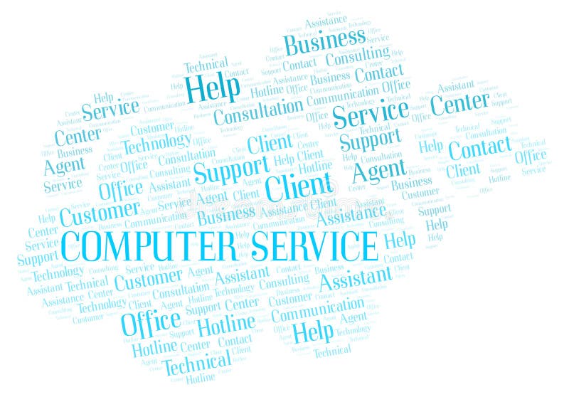 Computer Service Word Cloud. Stock Illustration - Illustration of ...