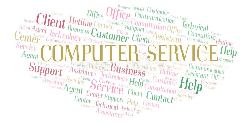 Computer Service Word Cloud. Stock Illustration - Illustration of ...