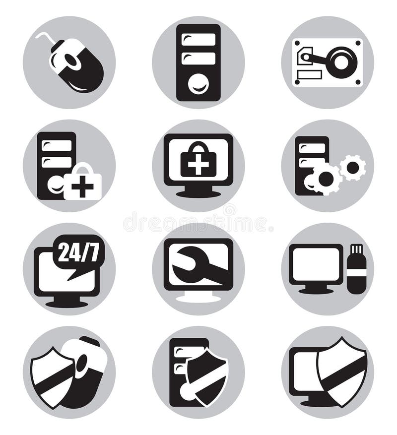 Computer services, icon stock vector. Illustration of file - 261079734