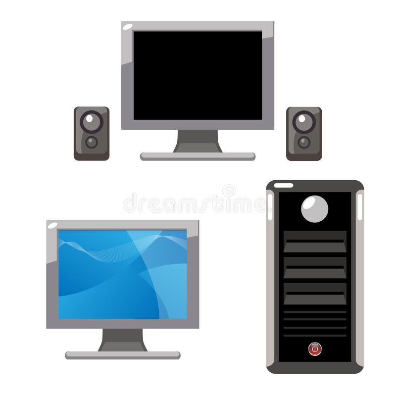 Computer set stock vector. Illustration of icon, store - 13111667