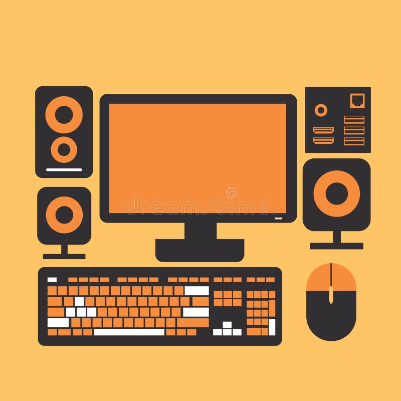 Computer Set. Vector Illustration Decorative Design Stock Vector ...