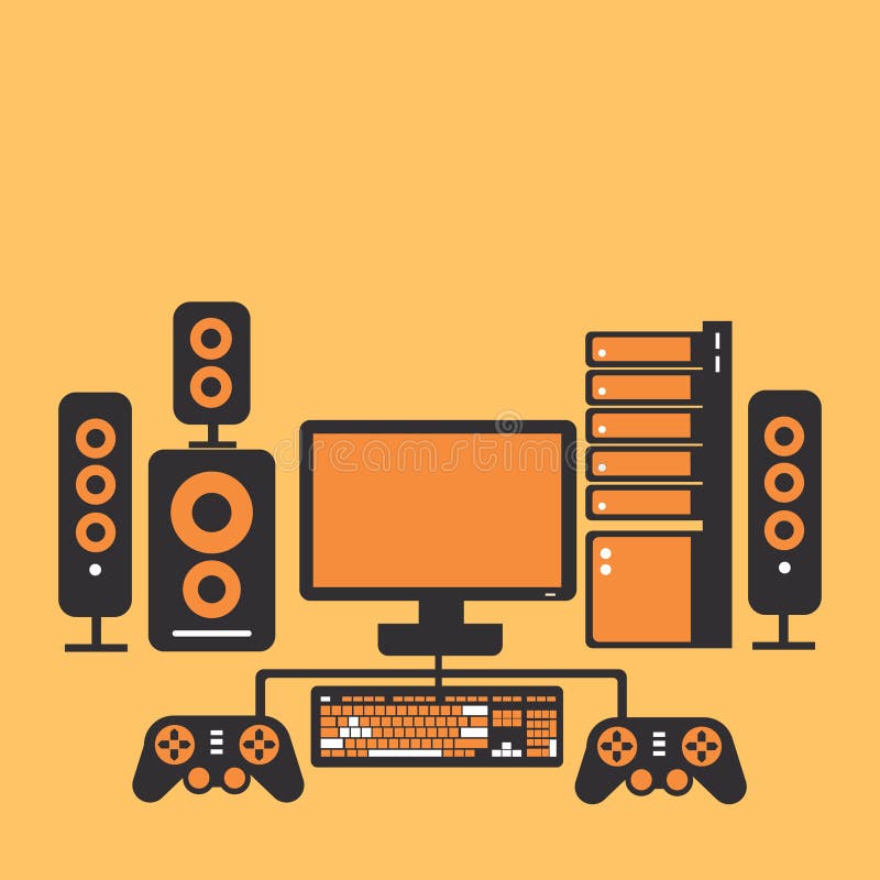 Computer Set. Vector Illustration Decorative Design Stock Vector ...