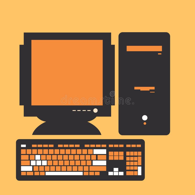 Computer Set. Vector Illustration Decorative Design Stock Vector ...