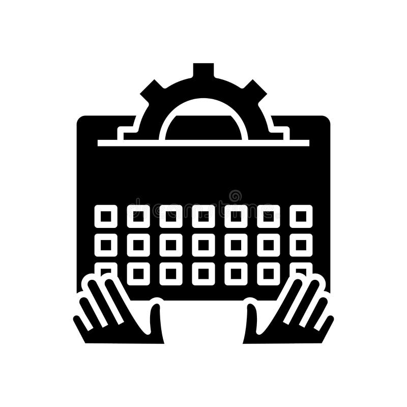 Computer Setting Black Icon, Concept Illustration, Vector Flat Symbol ...