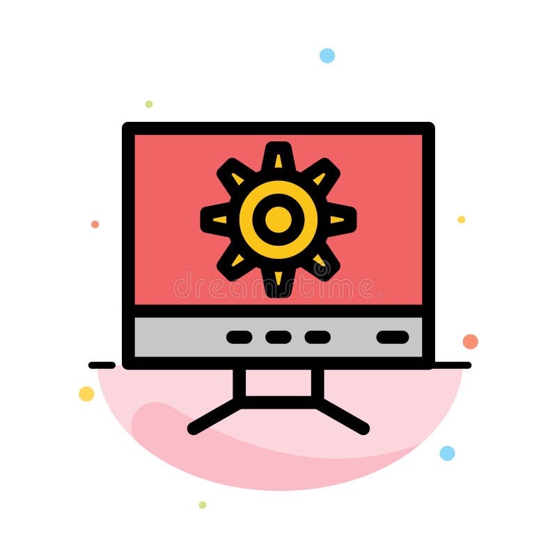 Computer, Setting, Design Abstract Flat Color Icon Template Stock ...
