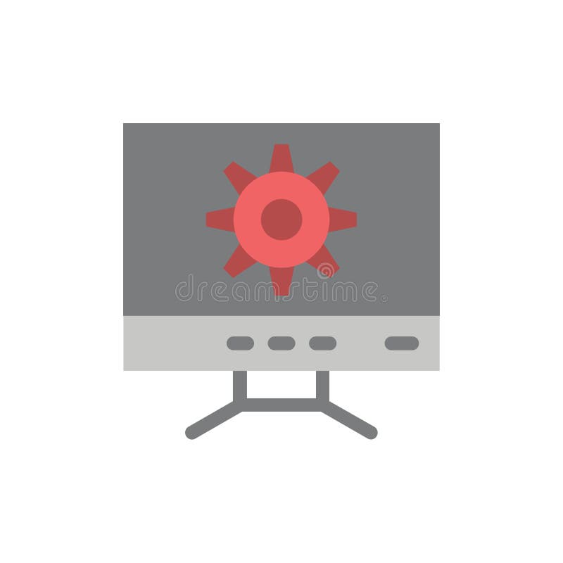 Computer, Setting, Design Flat Color Icon. Vector Icon Banner Template ...