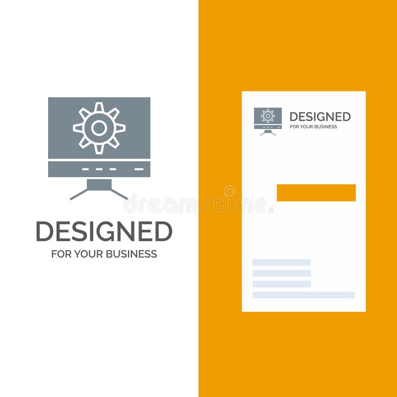 Computer, Setting, Design Grey Logo Design and Business Card Template ...