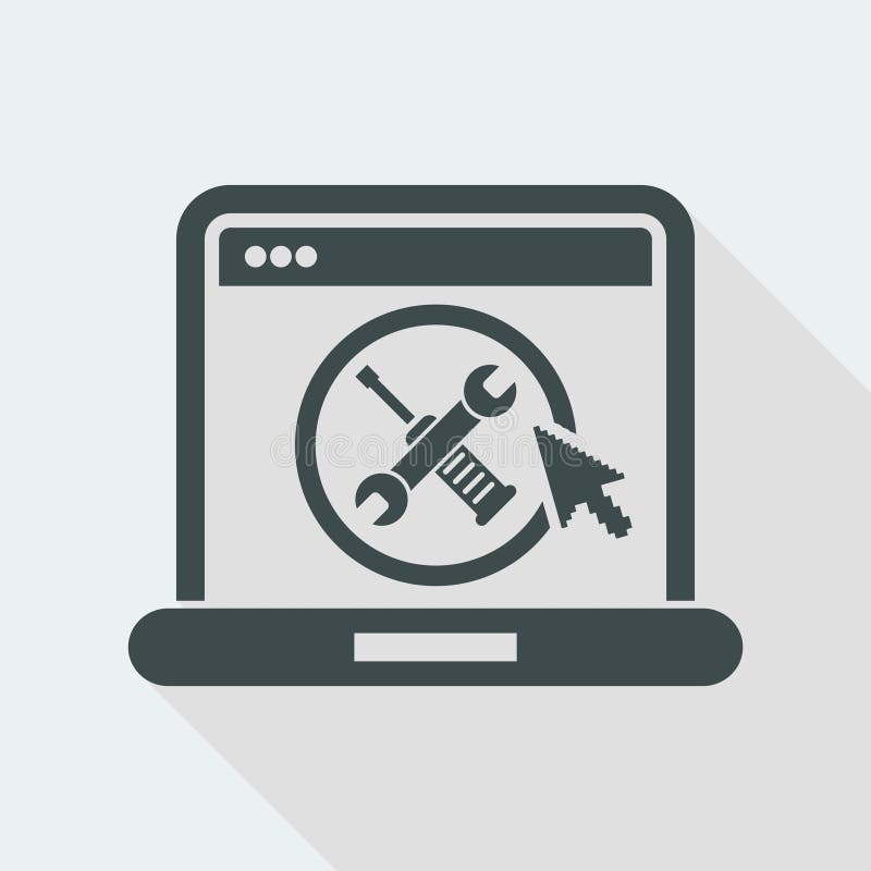 Computer Setting - Vector Flat Icon Stock Vector - Illustration of ...