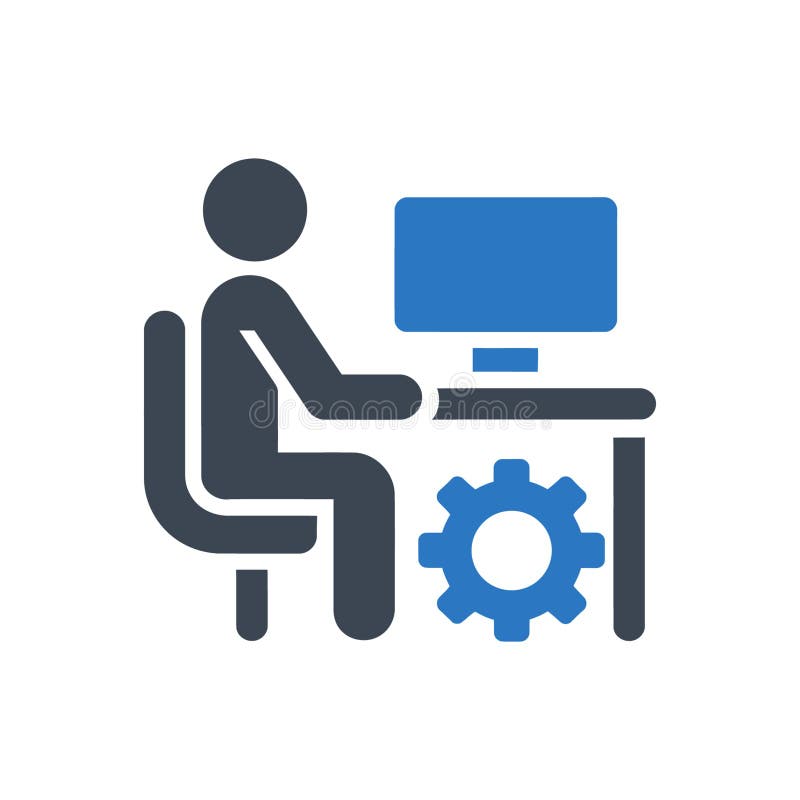 Computer Setting Icon stock vector. Illustration of gear - 350466344