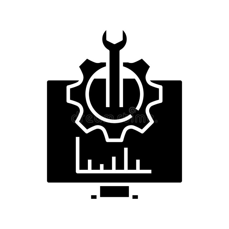 Computer Settings Black Icon, Concept Illustration, Vector Flat Symbol ...