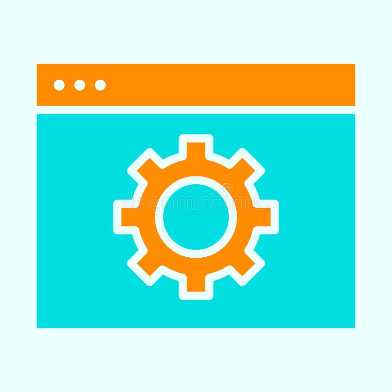 Computer Settings Icon. Gear Vector Simple Minimal 96x96 Pictogram ...