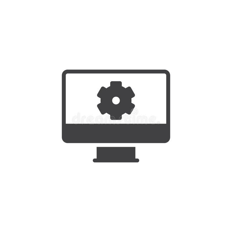 Computer Settings Vector Icon Stock Vector - Illustration of glyph ...