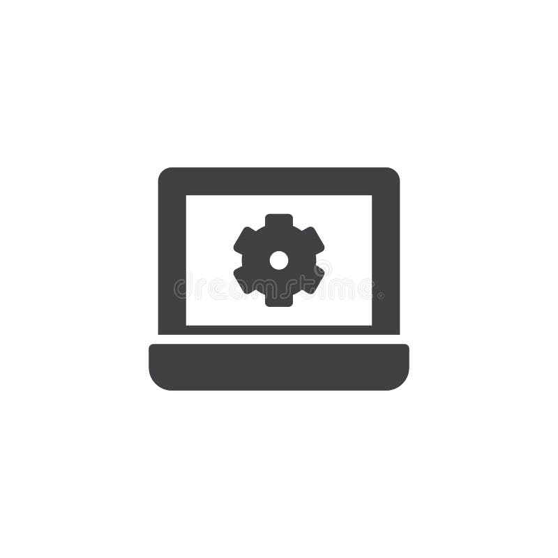 Computer Settings Vector Icon Stock Vector - Illustration of digital ...