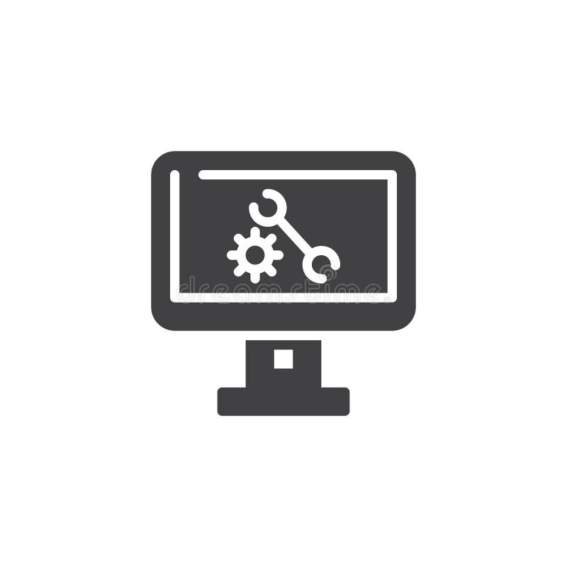 Computer Settings Vector Icon Stock Vector - Illustration of internet ...