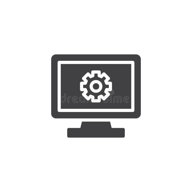 Computer setup vector icon stock vector. Illustration of service ...