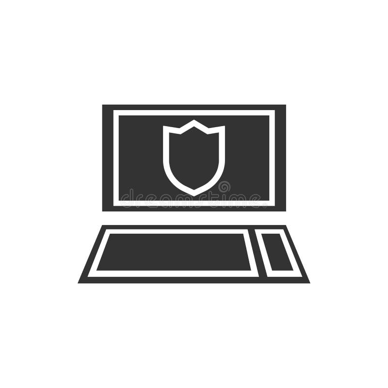 Computer, Shield Security Vector Icon. Security Vector Icon Stock ...