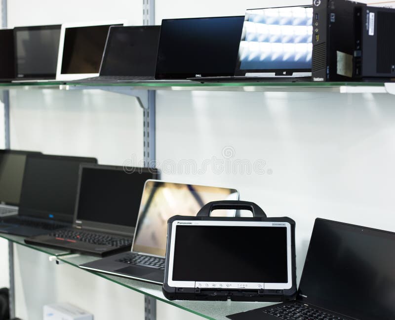 Computer Shop, Laptop, Concept Pc Editorial Image - Image of shelf ...