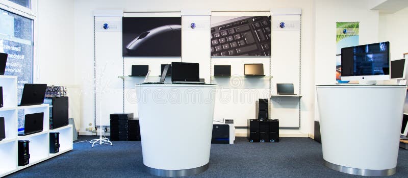 Computer Shop, Laptop, Concept Business Stock Image - Image of store ...